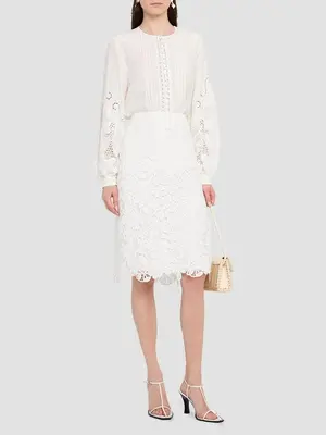 Kobi Halperin Juni Pintuck Lace-inset Blouse - Ivory