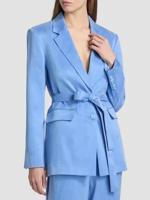 Kobi Halperin Jessi Tie-waist Blazer - Blue Jay