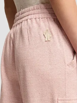 Moncler Sweatpants In Linen & Cotton Blend - Pink