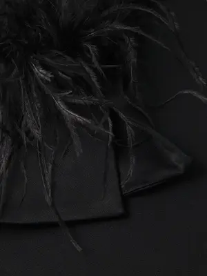 UNGARO Luna Feather-cuff Satin Blouse