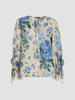 Kobi Halperin Daisy Floral Blouse - Ecru Multi