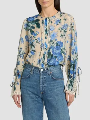 Kobi Halperin Daisy Floral Blouse - Ecru Multi