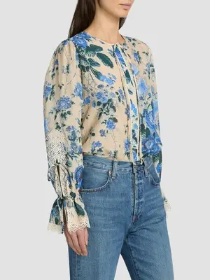 Kobi Halperin Daisy Floral Blouse - Ecru Multi