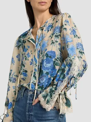 Kobi Halperin Daisy Floral Blouse - Ecru Multi