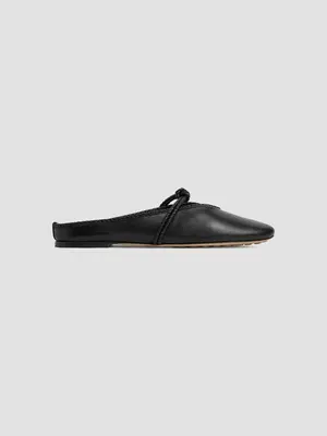 Bottega Veneta Lucia Leather Ballerina Mules - Black