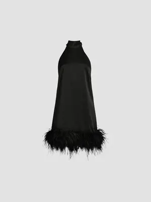 UNGARO Only At Saks. Sari Feather-trim Minidress