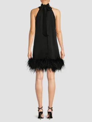 UNGARO Only At Saks. Sari Feather-trim Minidress