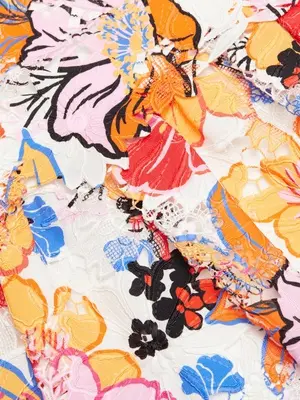 UNGARO Tierra Floral-printed Lace Midi-dress