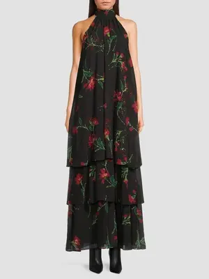 UNGARO Eden Floral Halterneck Maxi Dress