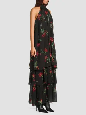 UNGARO Eden Floral Halterneck Maxi Dress