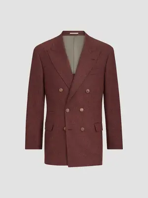 Brunello Cucinelli Virgin Wool And Cashmere Flannel Cavallo Tailor Blazer - Lava