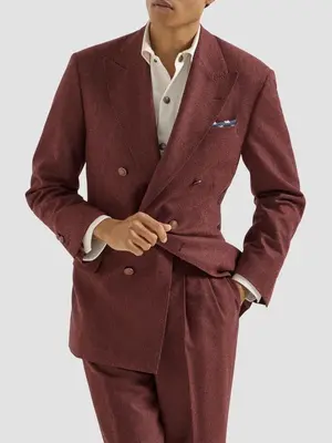 Brunello Cucinelli Virgin Wool And Cashmere Flannel Cavallo Tailor Blazer