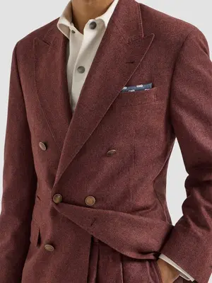 Brunello Cucinelli Virgin Wool And Cashmere Flannel Cavallo Tailor Blazer