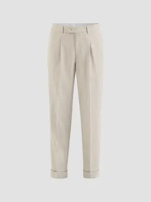 Brunello Cucinelli Striped Cashmere And Silk Diagonal Flannel Trousers