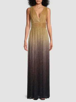 UNGARO Ray Metallic Ombré Gown