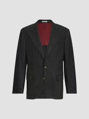 Brunello Cucinelli Virgin Wool And Cashmere Flannel Deconstructed Blazer - Anthracite