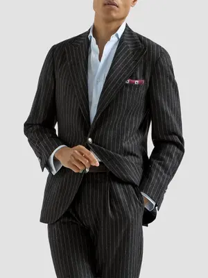 Brunello Cucinelli Virgin Wool And Cashmere Flannel Deconstructed Blazer