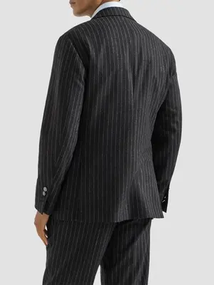 Brunello Cucinelli Virgin Wool And Cashmere Flannel Deconstructed Blazer