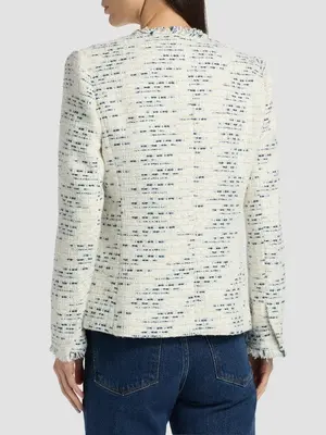 Kobi Halperin Saphire Frayed-trim Tweed Jacket