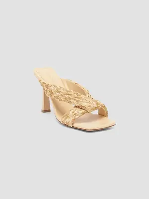 Bottega Veneta Riva 90mm Strappy Raffia Sandals