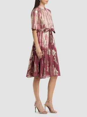 Kobi Halperin Tara Metallic Cotton Shirtdress