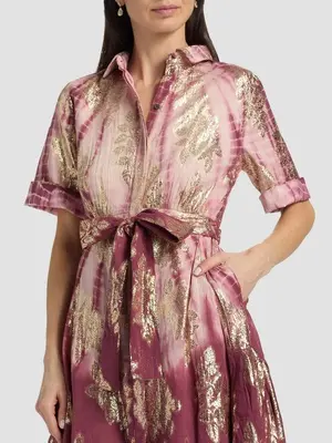 Kobi Halperin Tara Metallic Cotton Shirtdress