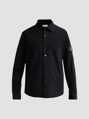 Stone Island Camicia Cotton Corduroy Shirt - Black