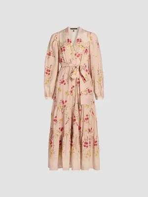 Kobi Halperin Noora Floral Tiered Midi-dress