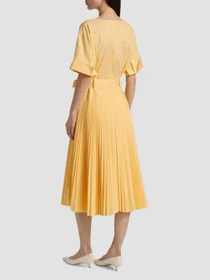 Kobi Halperin Loretta Pleated Cotton-blend Shirtdress - Chamomille