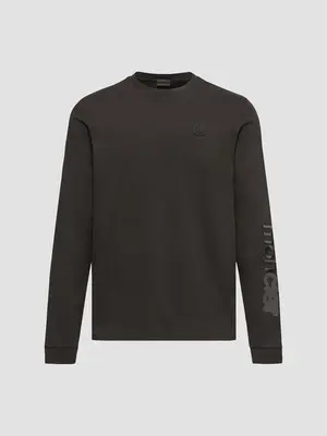 Moncler Long Sleeve Crewneck T-shirt In Cotton Jersey - Black