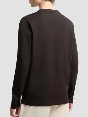 Moncler Long Sleeve Crewneck T-shirt In Cotton Jersey - Black