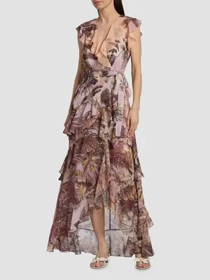 Kobi Halperin Elanor Printed Ruffle Maxi Dress