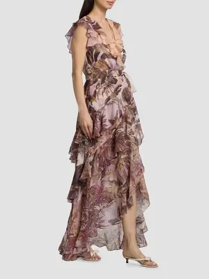 Kobi Halperin Elanor Printed Ruffle Maxi Dress