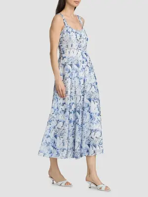 Cinq À Sept Heirloom Petals Marmo Midi-dress