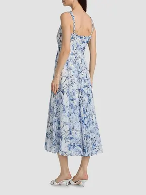 Cinq À Sept Heirloom Petals Marmo Midi-dress