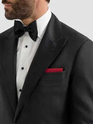 Brunello Cucinelli Cotton Twill Pocket Square For Tuxedo - Red
