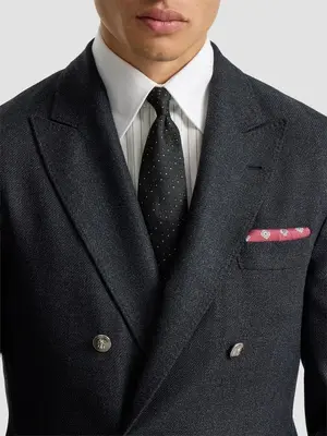Brunello Cucinelli Patterned Silk Tie - Black