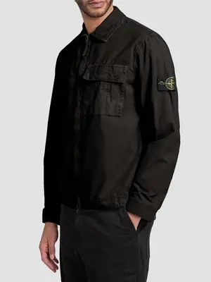 Stone Island Zip-front Cotton Shirt Jacket