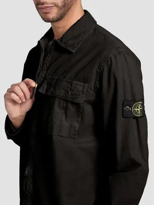 Stone Island Zip-front Cotton Shirt Jacket