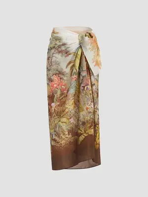 Kobi Halperin Batsheva Eden Valley Print Cotton-silk Pareo - Multi