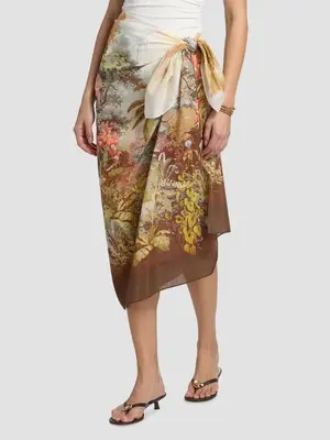 Kobi Halperin Batsheva Eden Valley Print Cotton-silk Pareo