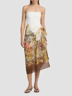 Kobi Halperin Batsheva Eden Valley Print Cotton-silk Pareo