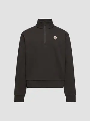 Moncler Crewneck Sweater In Cotton - Black