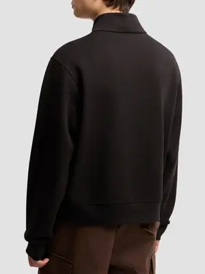 Moncler Crewneck Sweater In Cotton - Black