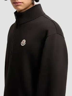 Moncler Crewneck Sweater In Cotton - Black