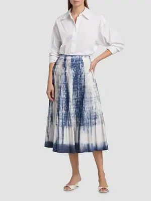 Kobi Halperin Andie Tie-dye Silk Midi-skirt - Tide
