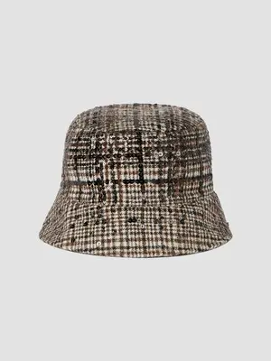 Brunello Cucinelli Water-resistant Checked Alpaca And Wool Bucket Hat