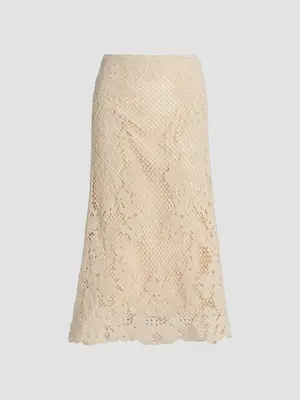 Kobi Halperin Lainey Crochet Midi-skirt - Ecru