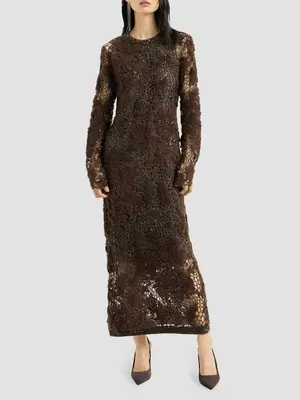 Brunello Cucinelli Whispering Bloom Embroidery Knit Dress