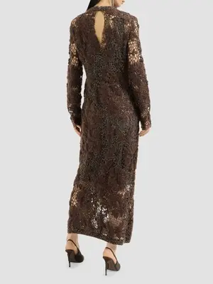 Brunello Cucinelli Whispering Bloom Embroidery Knit Dress